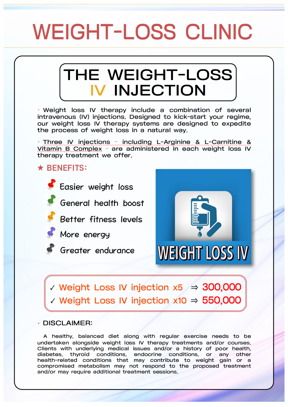 Weight-Loss IV (Arginine IV) PRICE – AVENUE CLINIC PYEONGTAEK | NEAR BY ...